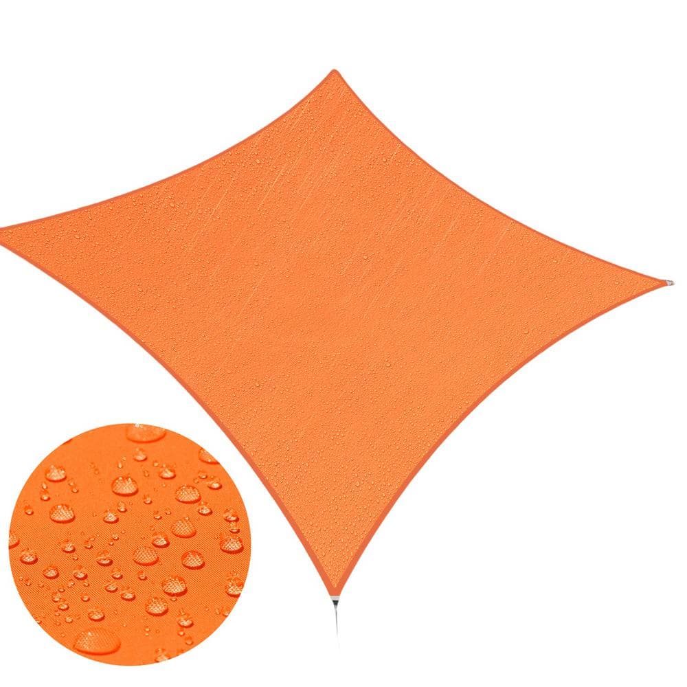 ROYAL SHADE Waterproof 14 ft. x 14 ft. Square Shade Sail - Orange RS ...