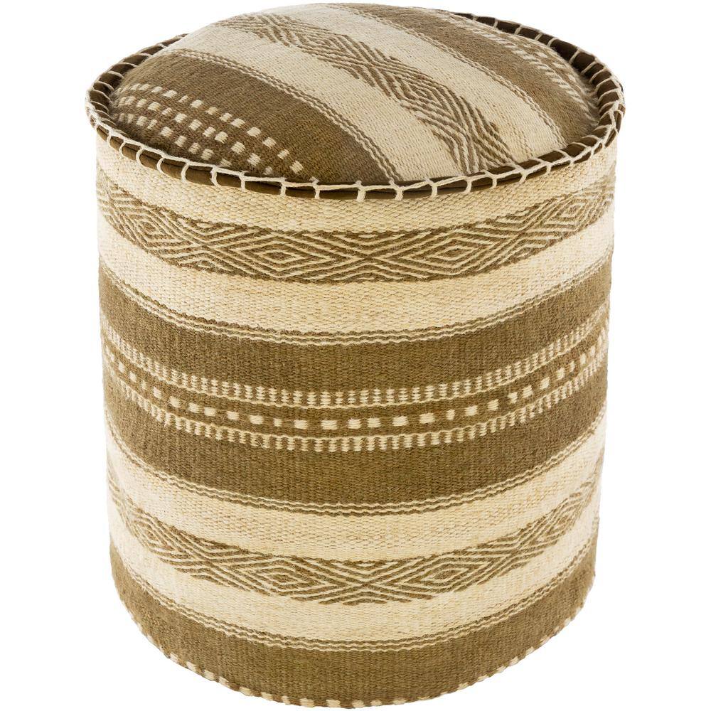 Artistic Weavers Jody Olive Accent Pouf S00161024241 - The Home Depot