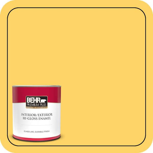 BEHR PREMIUM PLUS 1 qt. #P290-5 Squash Blossom Hi-Gloss Enamel Interior ...