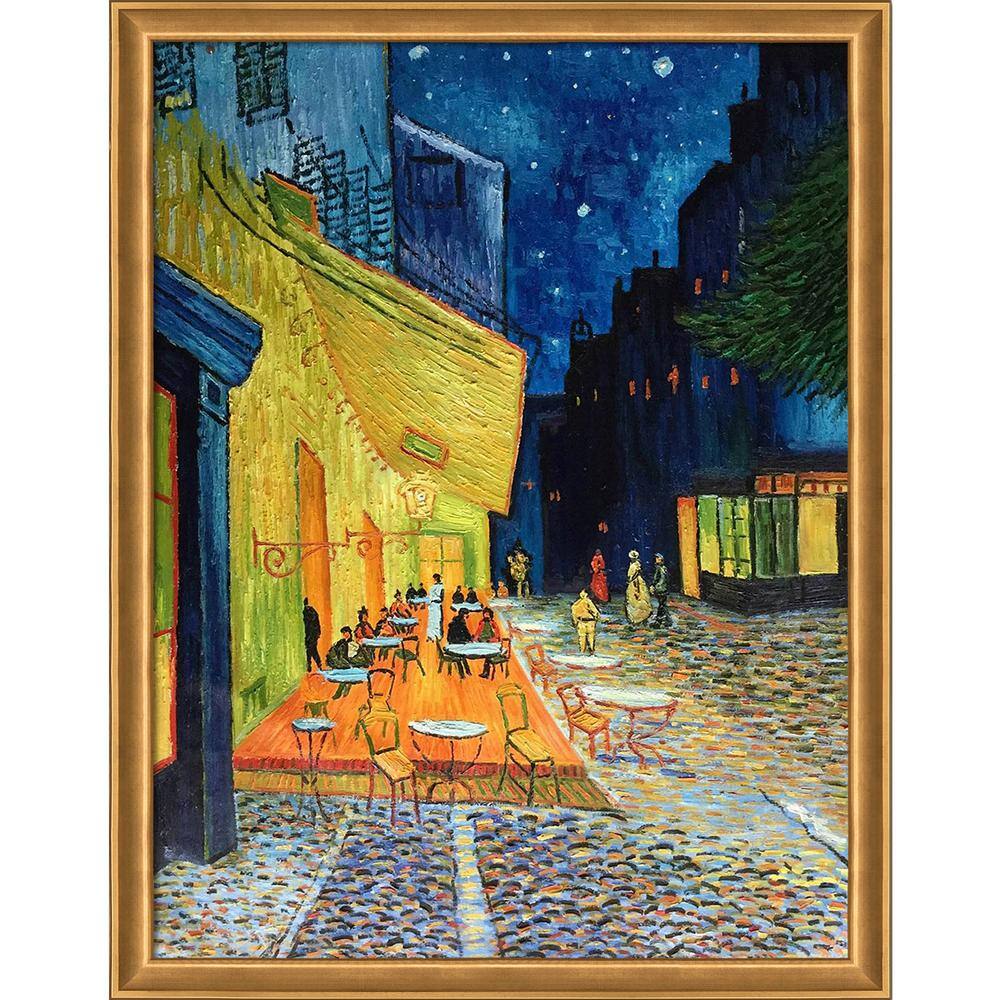 LA PASTICHE Cafe Terrace at Night by Vincent Van Gogh Muted Gold Glow ...