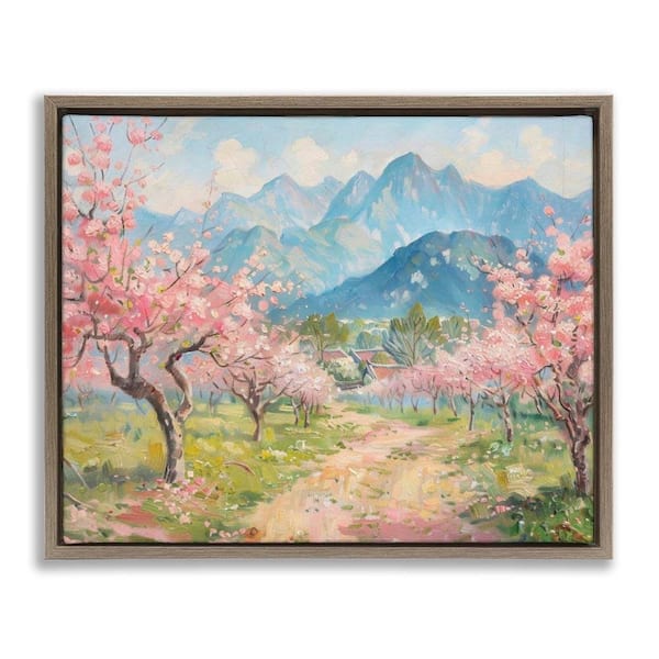 Stupell Industries Cherry Blossom Mountains by LSR Design Studio Brown ...