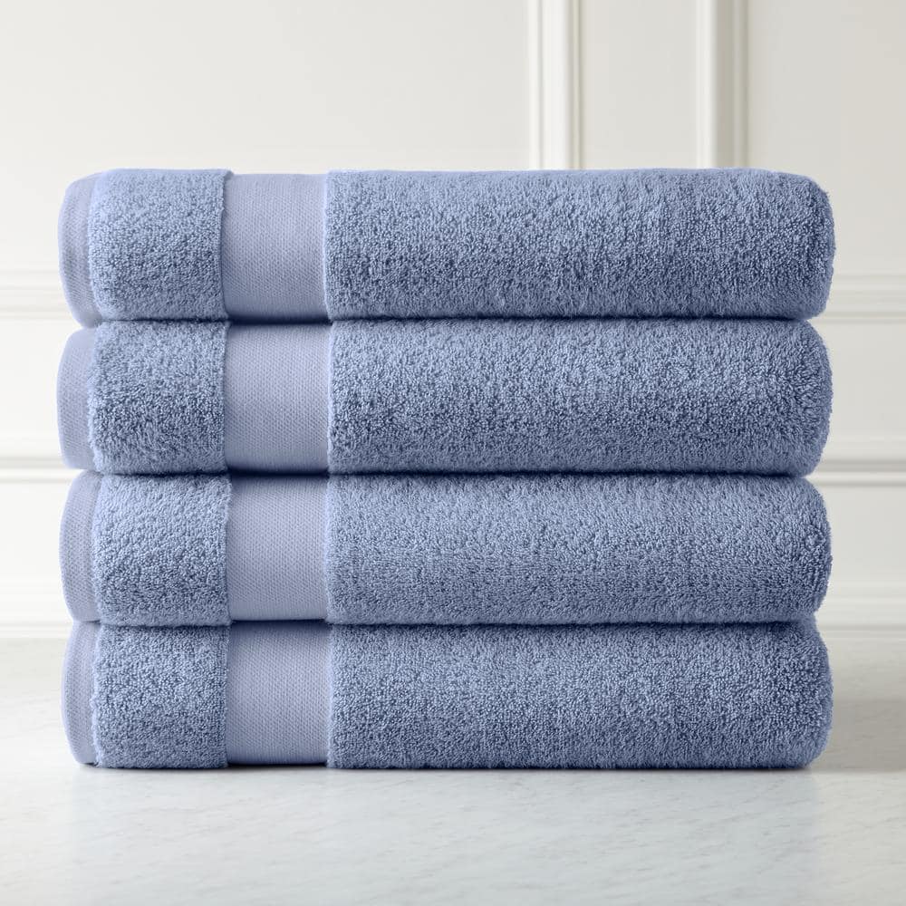Southshore Fine Linens Soft 4-Piece Blue 100% Cotton Bath Towels TW-500 ...