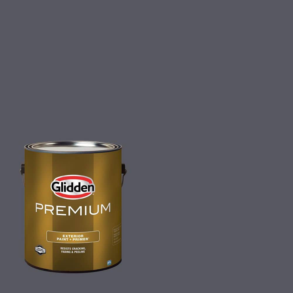 Glidden Premium 1 gal. PPG1013-6 Gray Flannel Semi-Gloss Exterior Latex ...