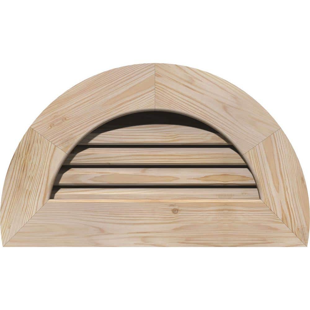 DuraPro 31 in. x 18 in. Half Round Unfinished Smooth Pine Wood ...