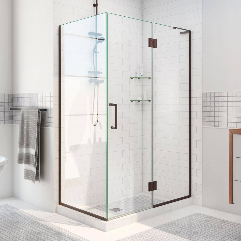 DreamLine Unidoor-X 48-3/8 in. W x 30 in. D x 72 in. H Frameless Hinged Corner Shower Enclosure ...