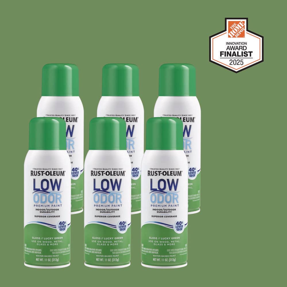 Rust-Oleum Low Odor 11 oz. Gloss Lucky Green Low Odor Water-Based Spray ...