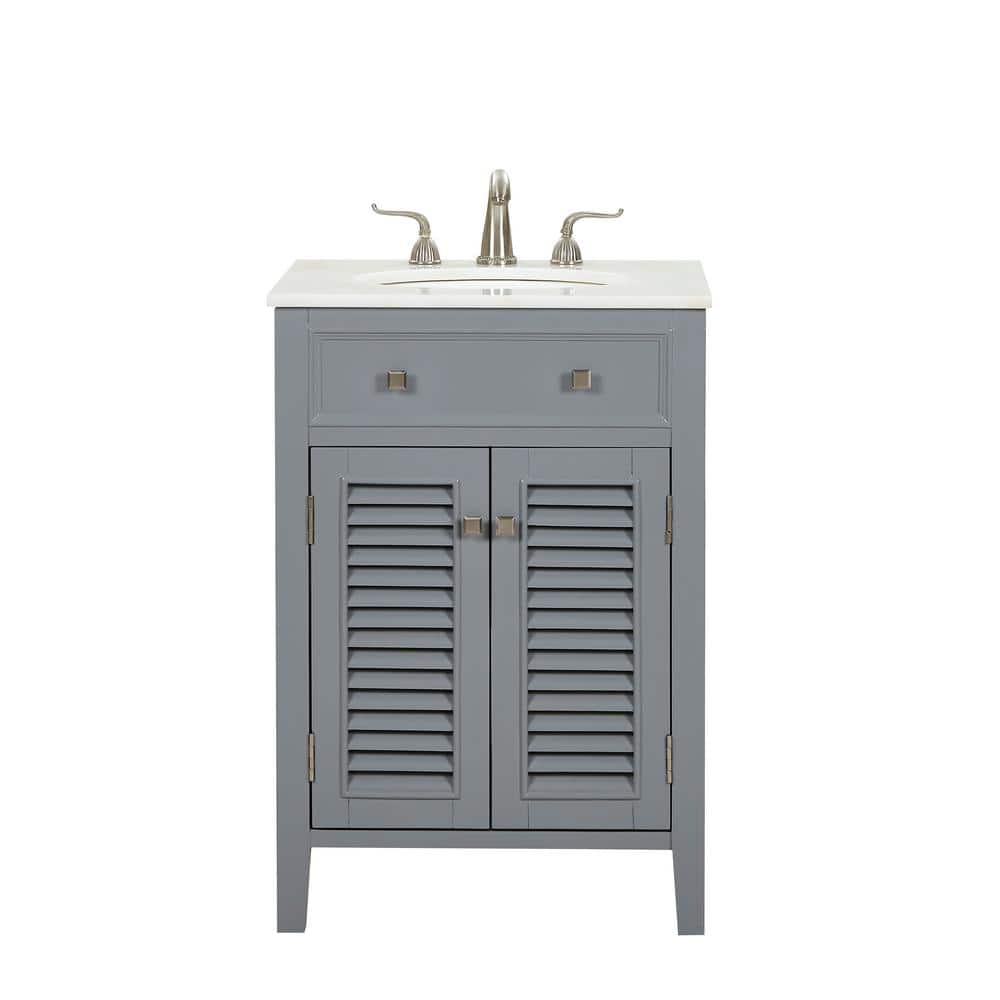 Simply Living 21 in. W x 24 in. D x 35 in. H Bath Vanity in Grey with ...