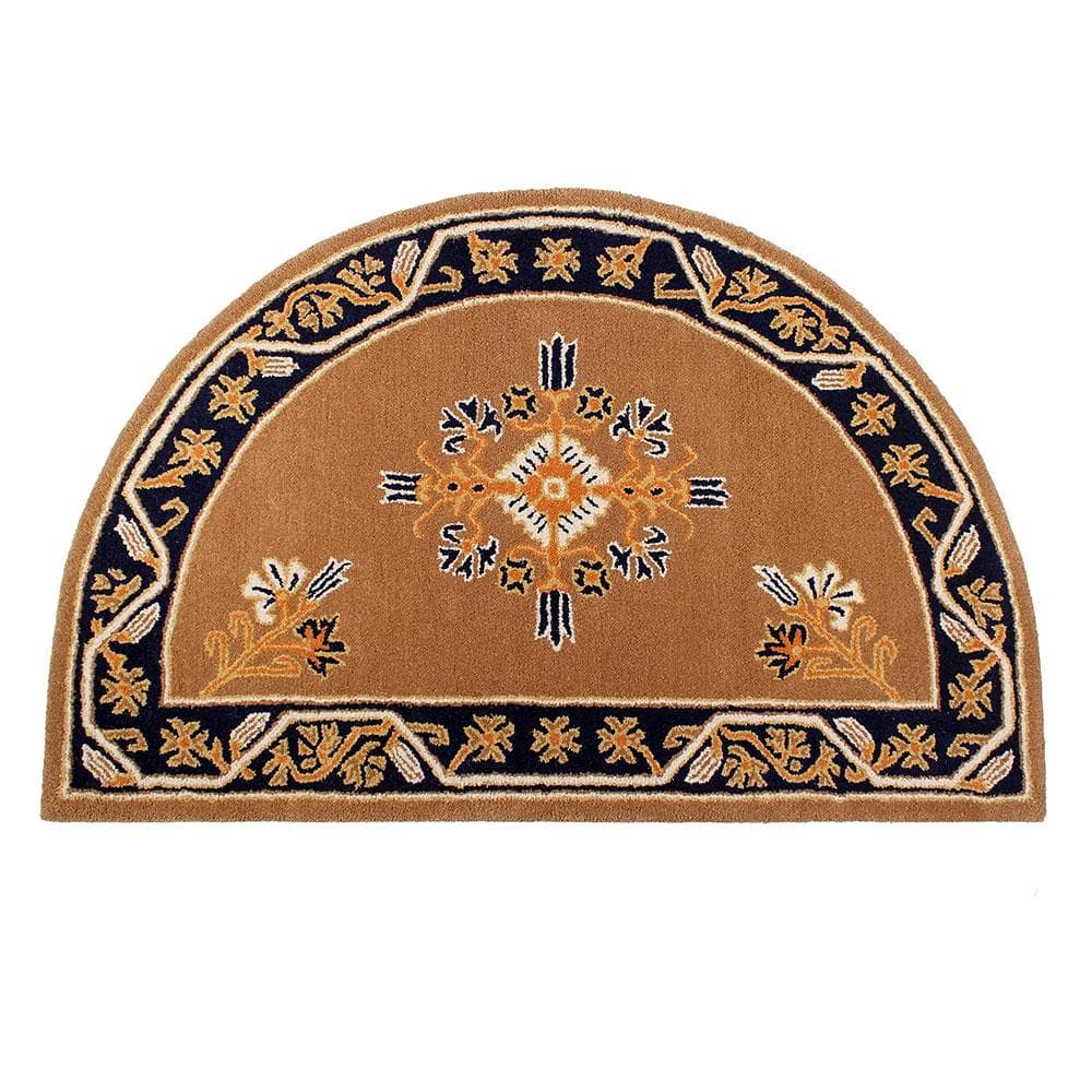 ACHLA DESIGNS Jardin Half Round Hearth Rug, 56 Inch Long, Cocoa H-614 ...