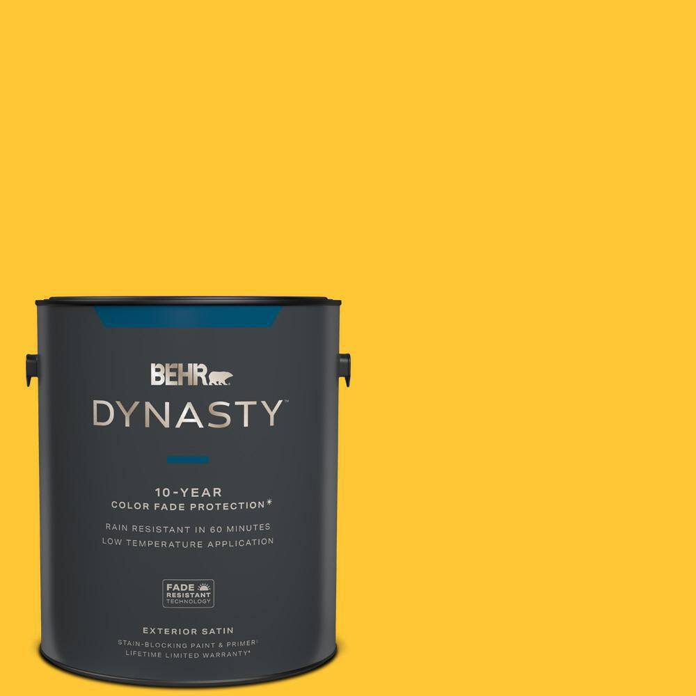BEHR DYNASTY 1 gal. #330B-7 Sunflower Satin Enamel Exterior Stain ...
