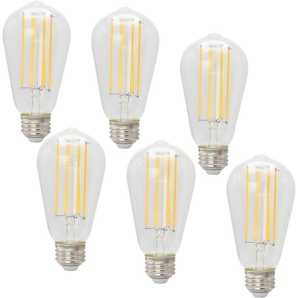 Sunlite 60-Watt Equivalent S19 Dimmable LED Light Bulb 2700K (6-Pack ...