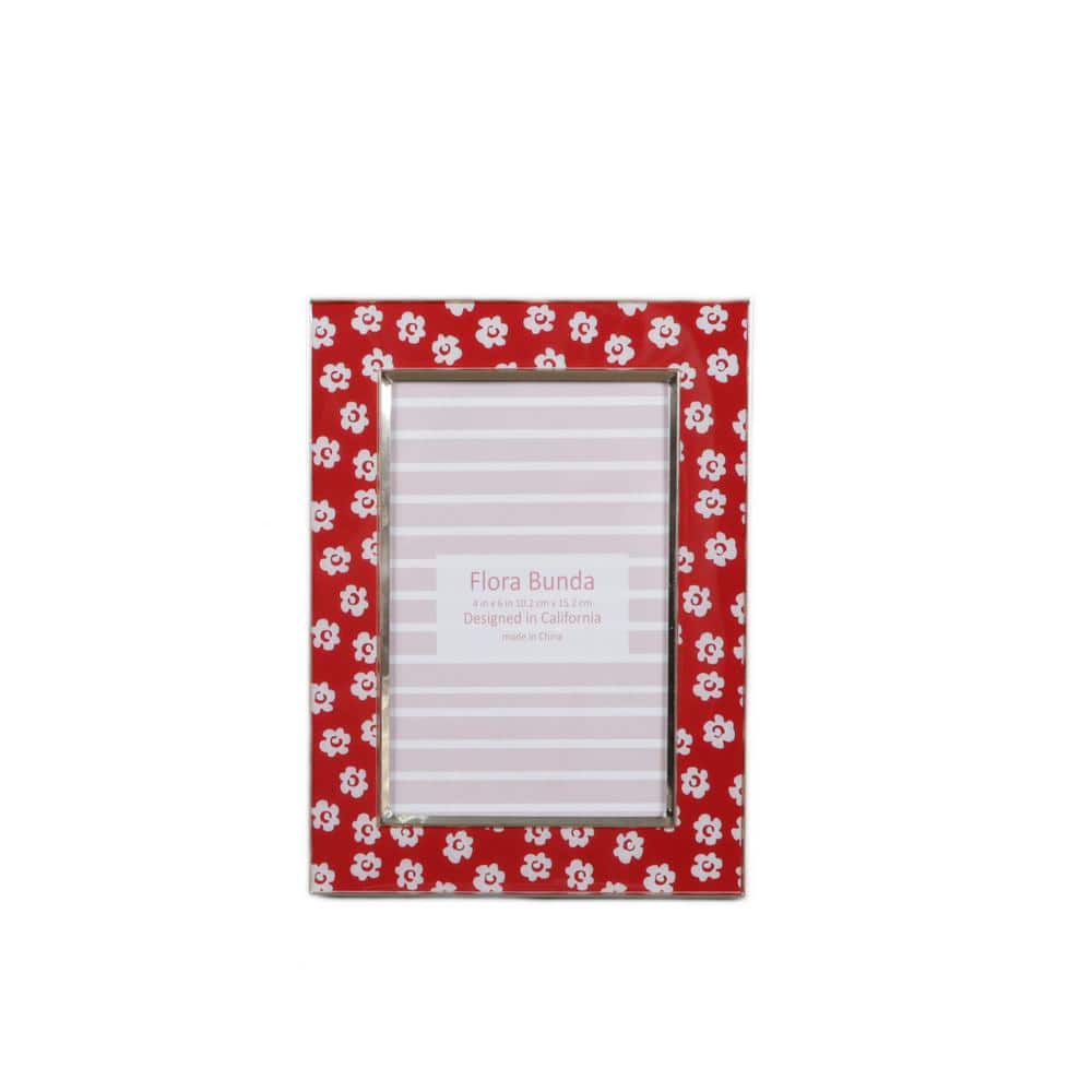 Flora Bunda 4 x 6 Red Floral Aluminum Picture Frame FM242S-RD - The ...