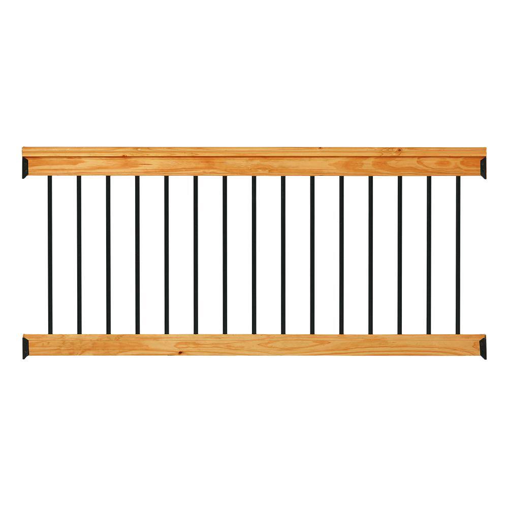 ProWood Western Red Cedar 6 ft. Railing Kit with Black Aluminum ...