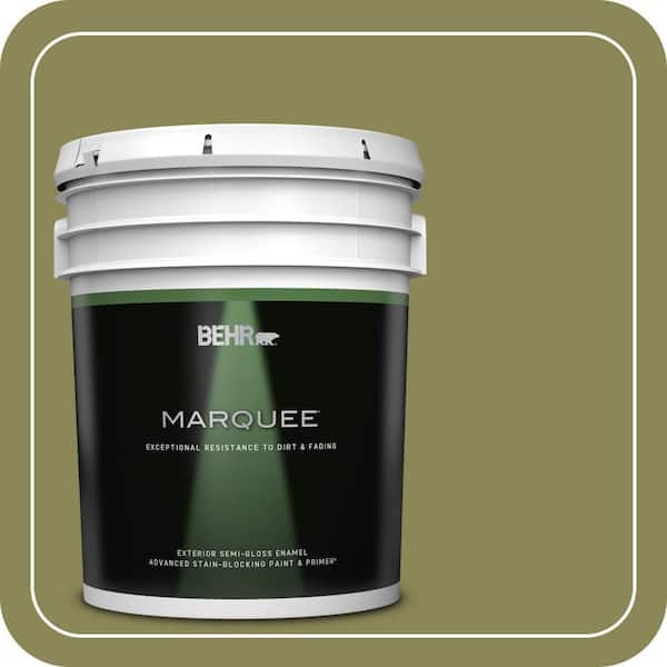 BEHR MARQUEE 5 gal. #S340-6 Fertile Green Semi-Gloss Enamel Exterior ...