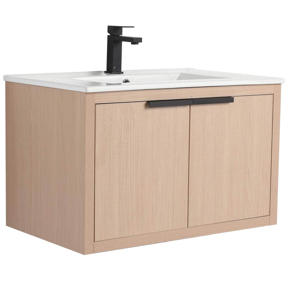 Fine Fixtures Kingsford 30 In Single Wall Mounted White Oak Bath