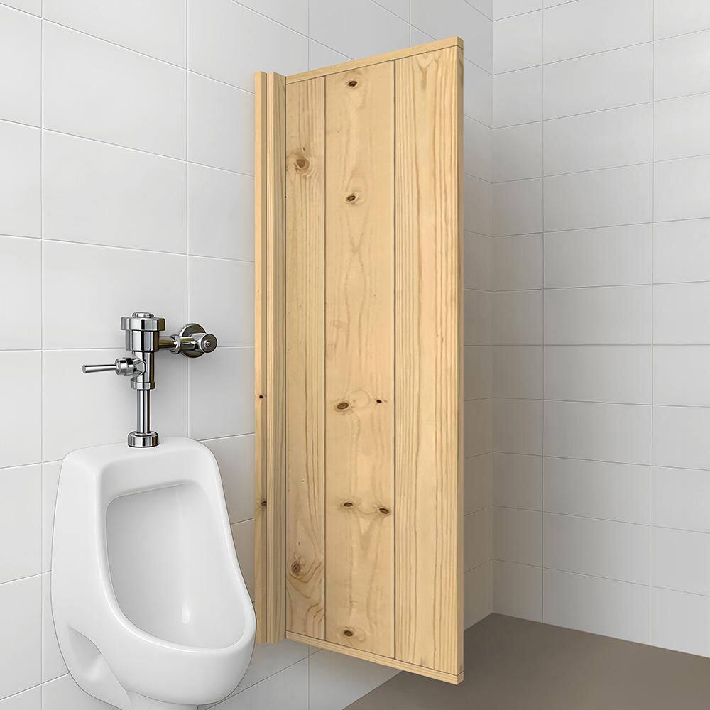 CALHOME 18 in. x 42 in. Unfinished Solid Pine Wood Bathroom Urinal ...