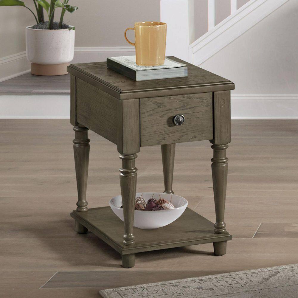 Picket House Furnishings Royale 16 in. Grey Rectangle Wood Chairside ...