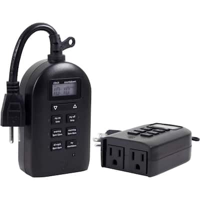 myTouchSmart Simple Set Indoor/Outdoor 2-Outlet Wireless Timer System 35167