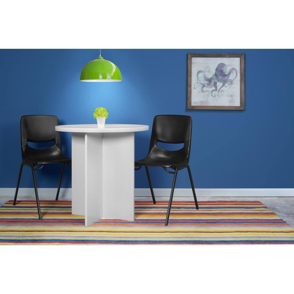 Regency Mod White Wood Grain 30 in. Round Table-NRT3029WH - The Home Depot