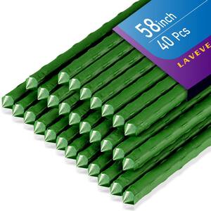 Ecostake 5/8 in. Dia x 60 in. H, Sturdy Steel Garden Stakes Plastic ...