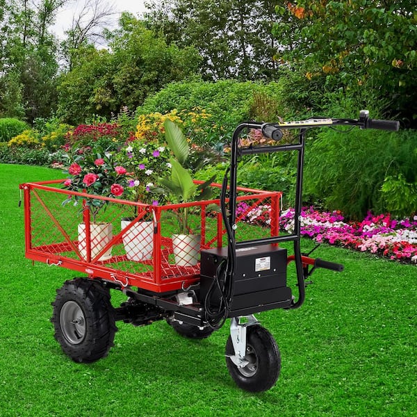 Afoxsos 10.3 cu. ft. Steel Garden Cart Dump Cart Wagon Utility Cart ...