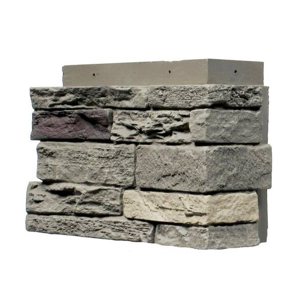 NextStone Slatestone Pewter 4.5 in. 12.75 in. Faux Stone Siding Corner ...