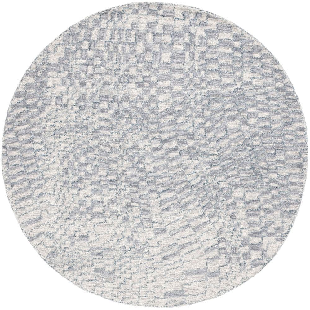SAFAVIEH Metro 6 ft. x 6 ft. Gray/Ivory Abstract Geometric Round Area ...