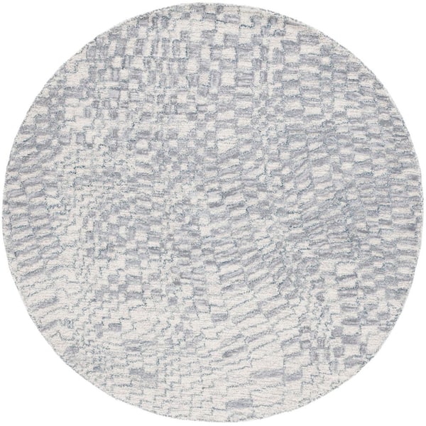 SAFAVIEH Metro 6 ft. x 6 ft. Gray/Ivory Abstract Geometric Round Area ...