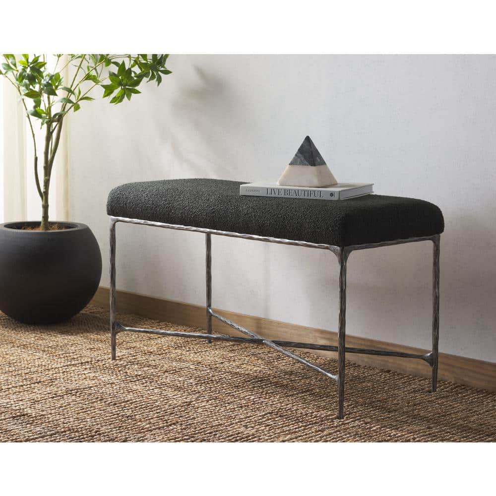 SAFAVIEH Mandy Black Entryway Bench 36 in. SFV9527B - The Home Depot