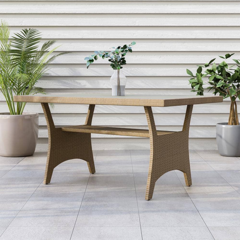 MUSE & LOUNGE Dasan Natural Metal Rectangle Outdoor Dining Table ...