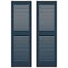 Builders Edge 14.5 in. x 36 in. Louvered Vinyl Exterior Shutters Pair ...