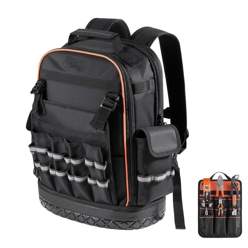 VEVOR Tool Backpack, 64 Pockets, Heavy-Duty Tools Storage Organizer ...