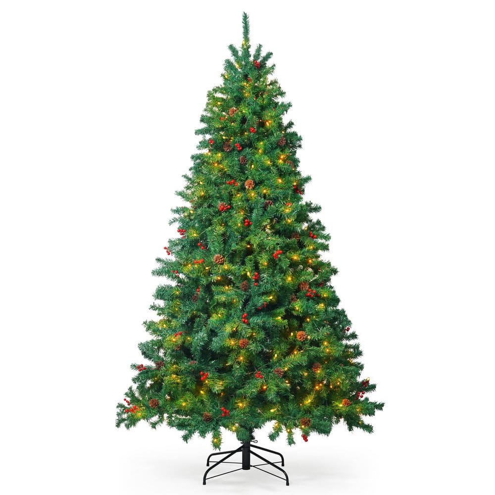 CAPHAUS 7.5 ft. Pre-Lit LED Artificial Christmas Tree with 550-Lights ...