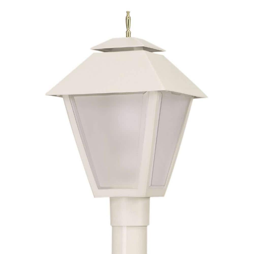 SOLUS Colonial 1-Light White Hardwired Weather Resistant Plastic ...