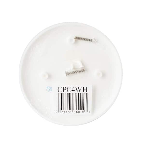 Carlon 4 in. White Non-Metallic Round Blank Electrical Ceiling Box ...