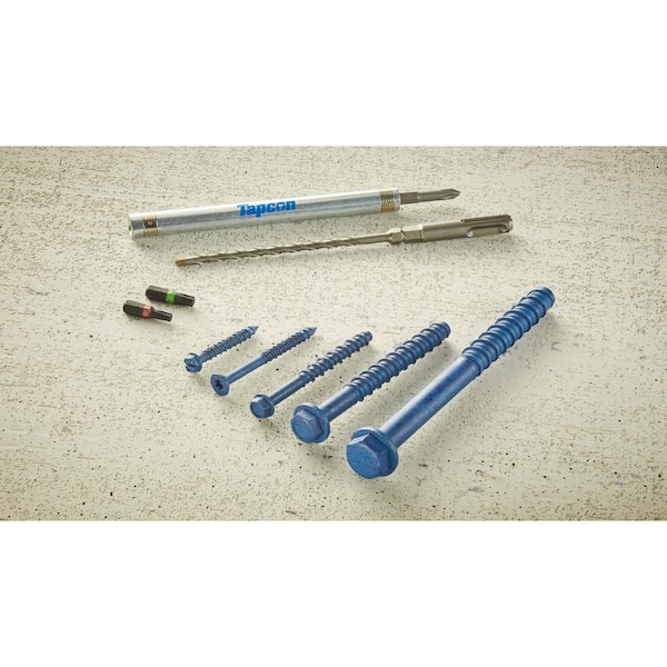 Tapcon 3 16 in. x 4 1 2 in. Steel Carbide Tip Masonry Drill Bit Set 4 Pack 11250