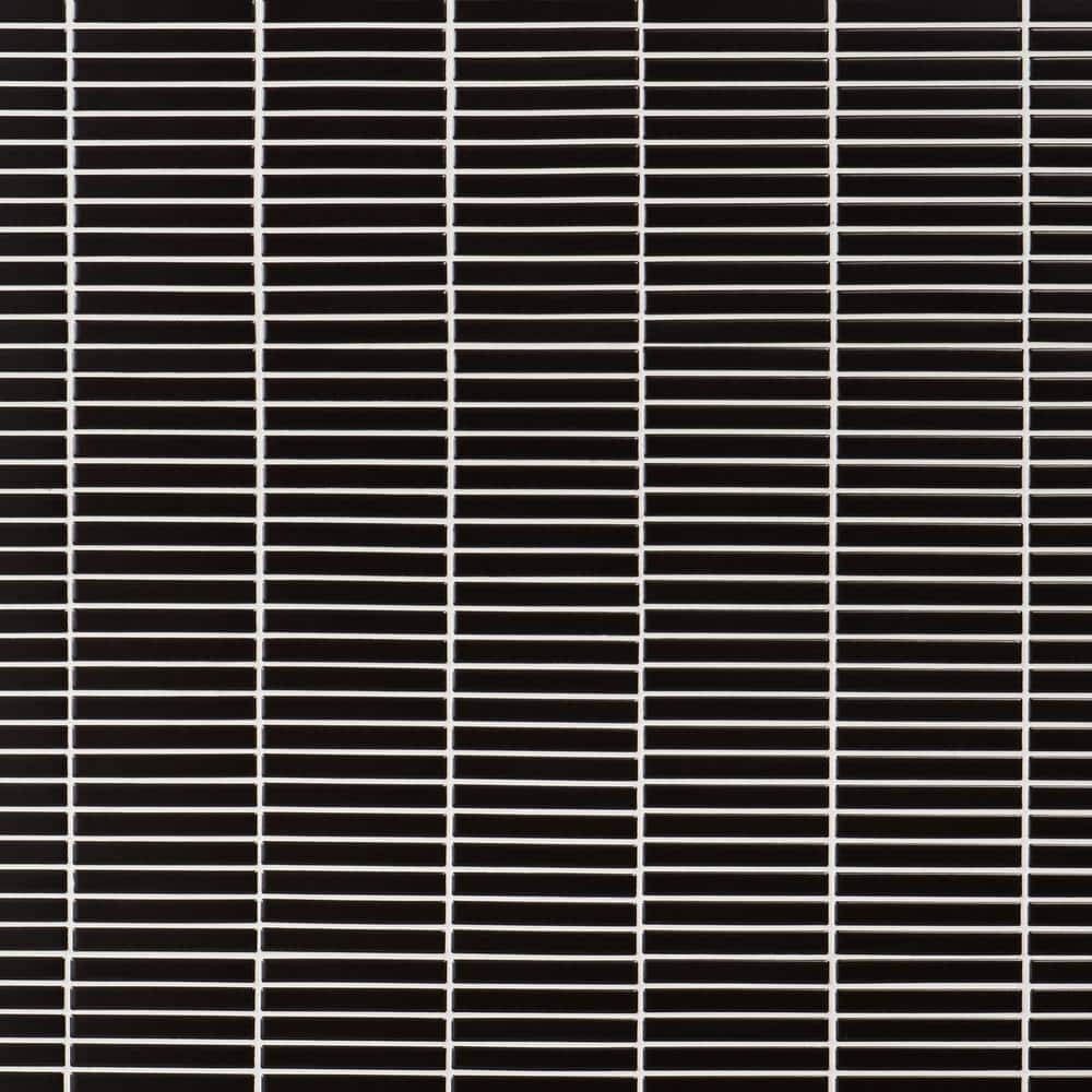 Ivy Hill Tile Motif Stacked Matte Black 11.19 in. x 11.9 in. Porcelain ...