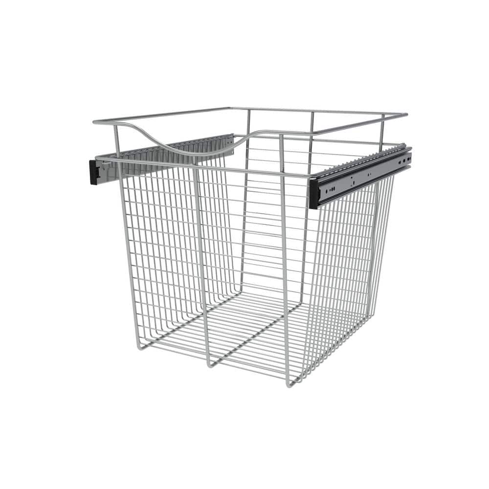 Rev-A-Shelf 18 in. H x 18 in. W Chrome Steel 1-Drawer Wide Mesh Wire ...