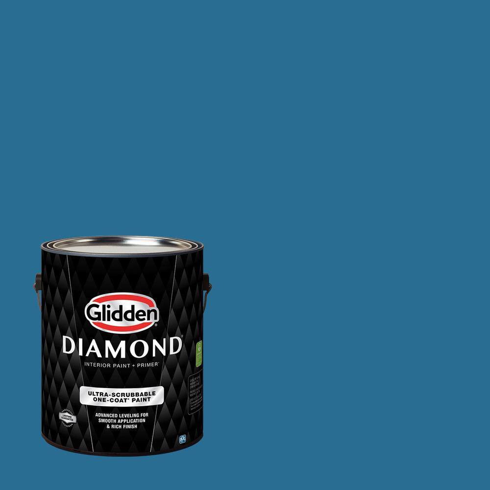 Glidden Diamond 1 gal. PPG1158-6 Blue Oasis Satin Interior Paint with ...