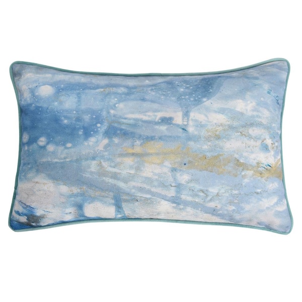 StyleCraft Amy Multi Blue Abstract Cotton 5 in. x 20 in. Throw Pillow ...