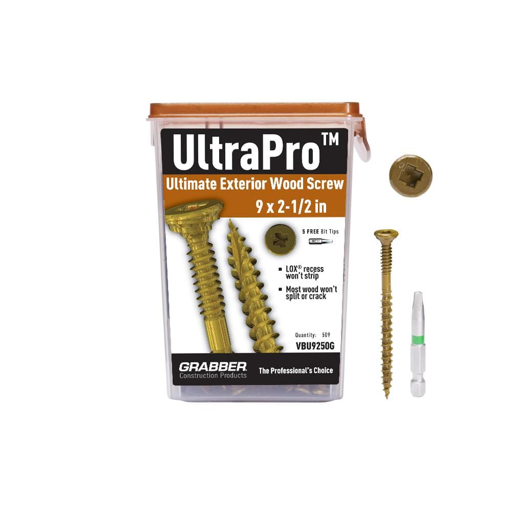 Grabber #9 x 2 1/2 in. UltraPro LOX 2 Drive, Flat Scavenger II Head ...