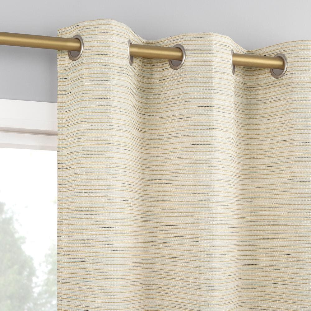 No. 918 Sycamore Textured Natural Polyester 40 in. W x 84 in. L Grommet ...