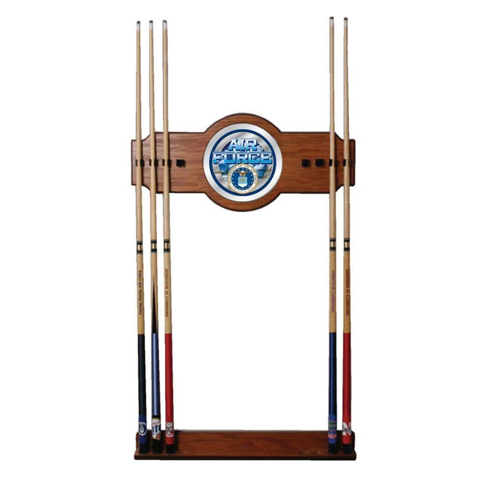 Trademark U.S. Air Force 30 in. Wooden Billiard Cue Rack with Mirror ...