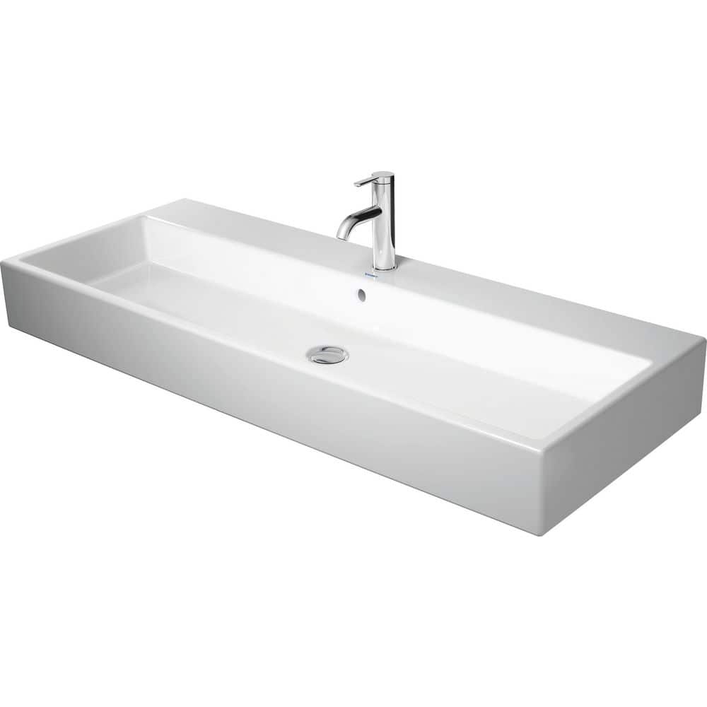 Duravit Vero 6.5 in. Wall Mount Bathroom Sink in White Ceramic (Faucet ...
