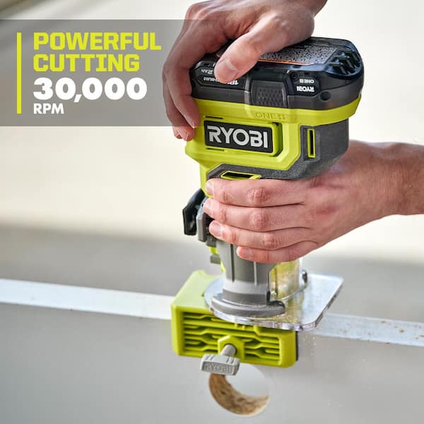 RYOBI ONE+ 18V Cordless Compact Fixed Base Router with 2.0 Ah Battery ...