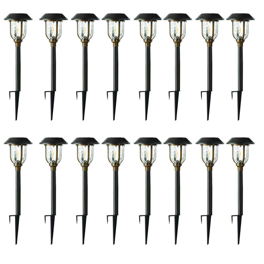 Hampton Bay 25 Lumens 2-Tone Bronze & Brass Finish LED Diecast Outdoor ...