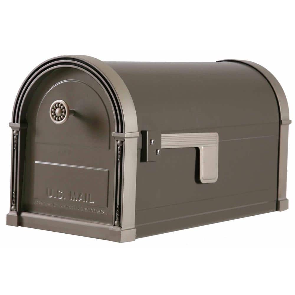 Gibraltar Mailboxes High Grove Post-Mount Mailbox in Light Bronze ...