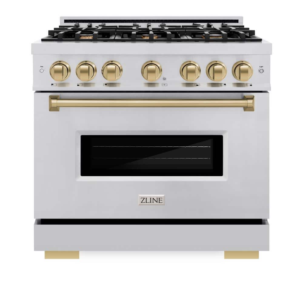 ZLINE Kitchen and Bath Classic 36 in. 6-Burner Gas Range with Gas ...