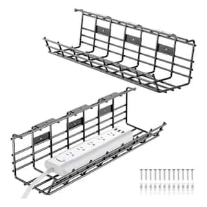 Yichuhaoxi 2 Pack Metal Under Desk Cable Management Tray U-Channel Cord ...
