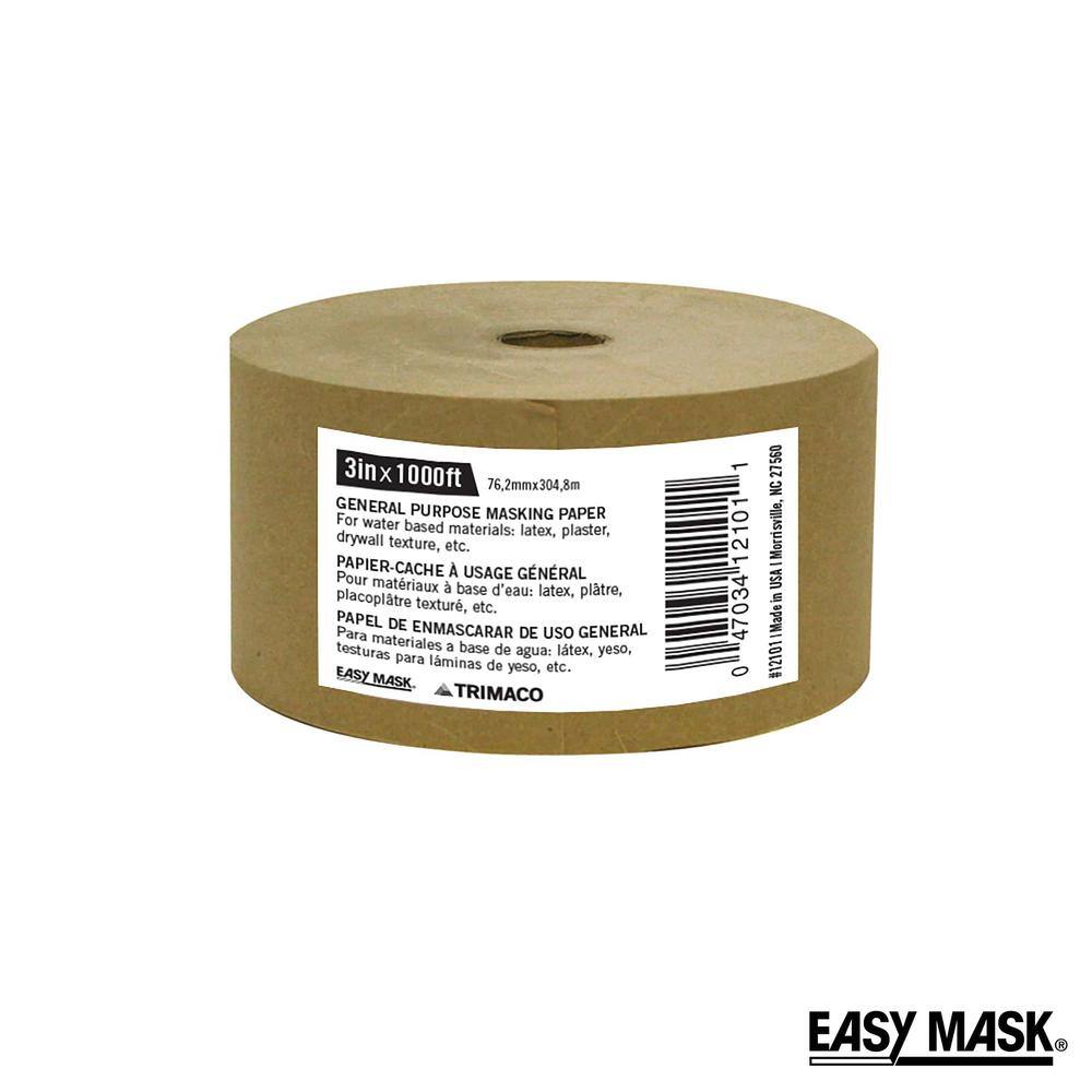 TRIMACO Easy Mask 3 in. X 1000 ft. Brown General Purpose Masking Paper ...
