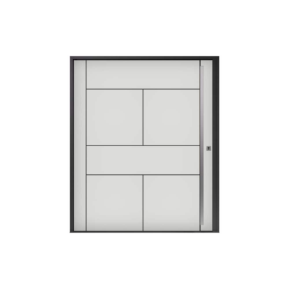 PANDA WINDOWS & DOORS 72 in. x 80 in. Lugano White Aluminum Prehung ...